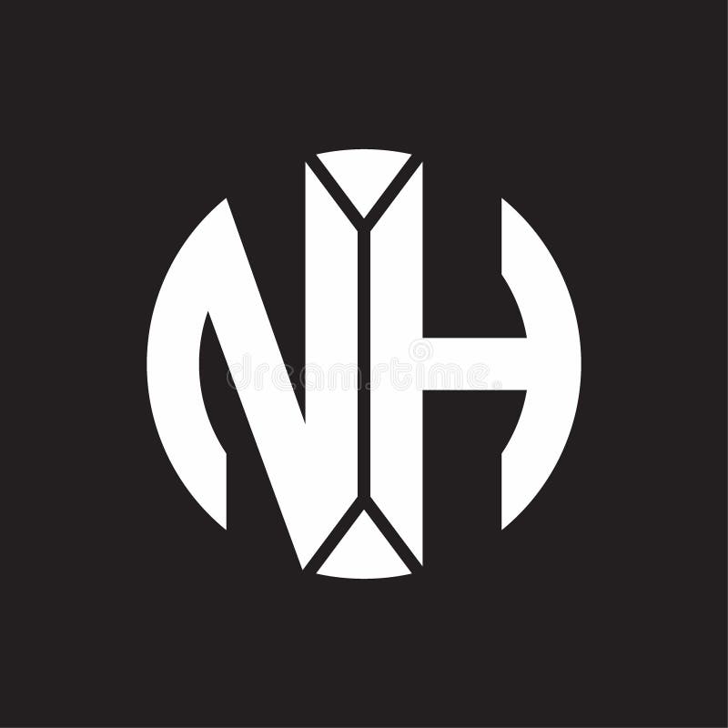 NH Logo Monogram with Piece Circle Ribbon Style Stock Vector ...