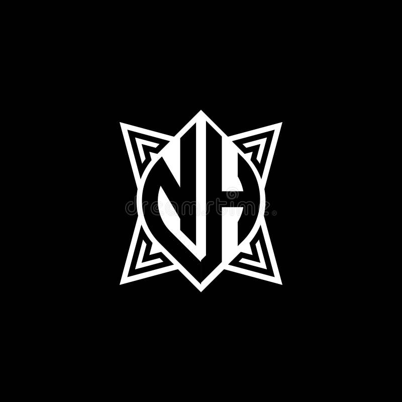 NH Monogram Letter Geometric Star Style Stock Vector - Illustration of ...