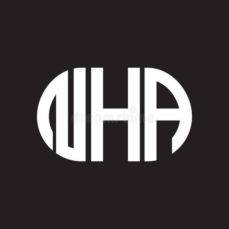 NHA Letter Logo Design on Black Background. NHA Creative Initials ...