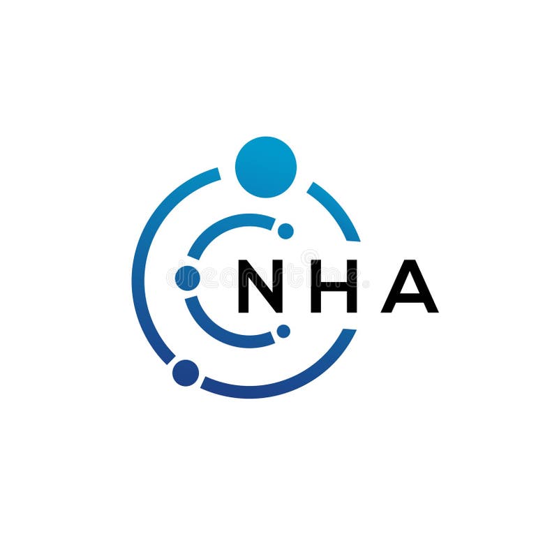 NHA Letter Technology Logo Design on White Background. NHA Creative ...