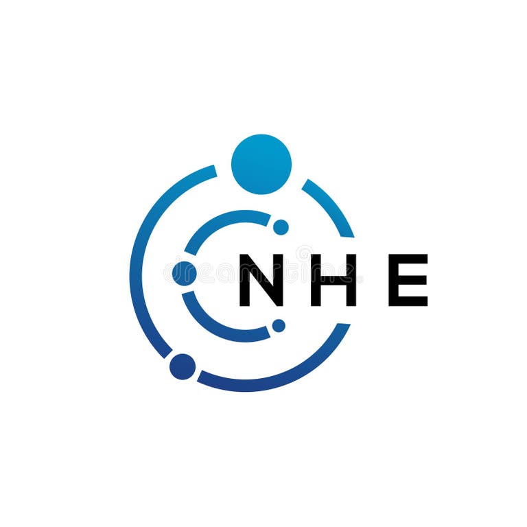 NHE Letter Technology Logo Design on White Background. NHE Creative ...
