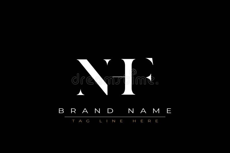 NHF Abstract Letter Logo Design Stock Vector - Illustration of gold ...