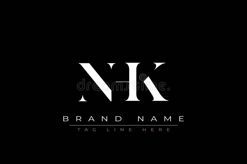 NHK Abstract Letter Logo Design Stock Vector - Illustration of font ...