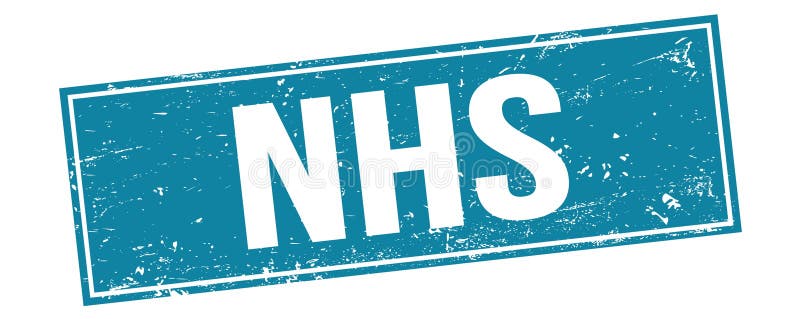 NHS Text on Blue Grungy Rectangle Stamp Stock Illustration ...