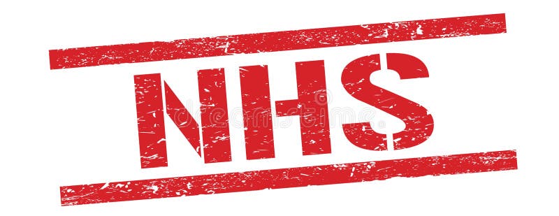 NHS Text on Red Vintage Lines Stamp Stock Illustration - Illustration ...