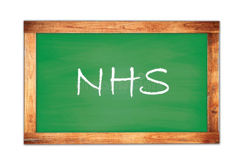NHS Text Written on Green School Board Stock Illustration ...