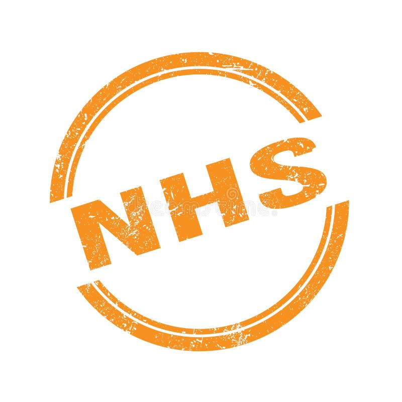 NHS Text Written on Orange Grungy Round Stamp Stock Illustration ...