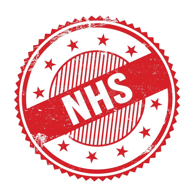 NHS Text Written on Red Grungy Round Stamp Stock Illustration ...