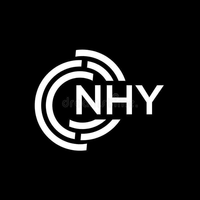 NHY Letter Logo Design on Black Background.NHY Creative Initials Letter ...