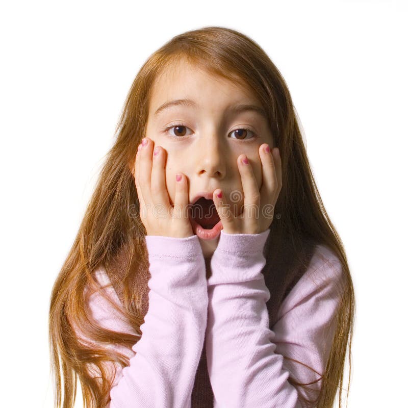 Niña asustada foto de archivo. Imagen de miedo, diente - 12763994