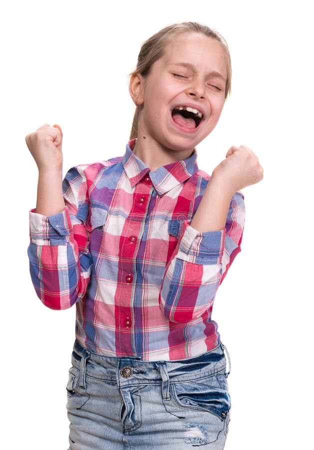 Niña muy emocionada foto de archivo. Imagen de retrato - 39532668