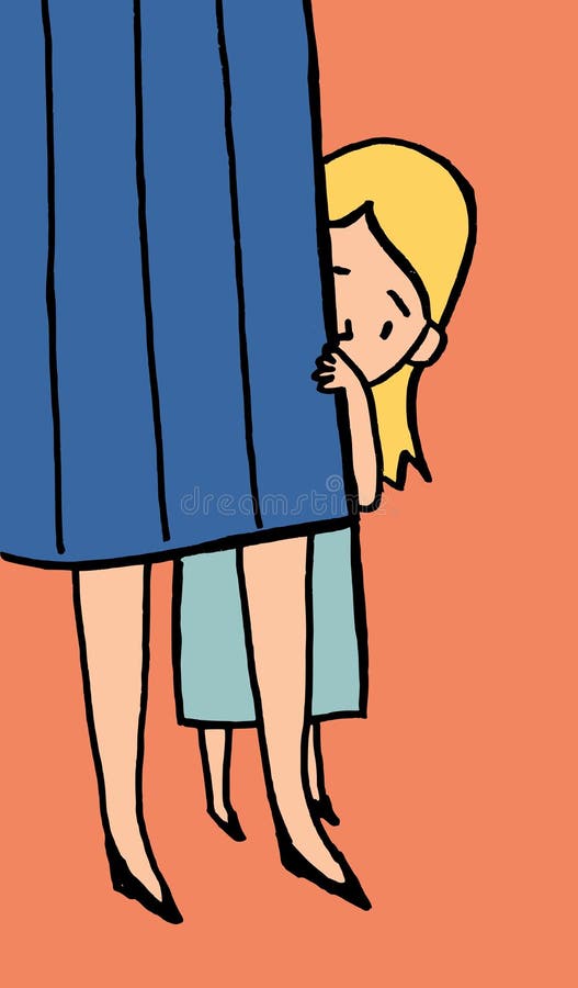 Niña tímida ilustración del vector. Ilustración de niño - 127649138