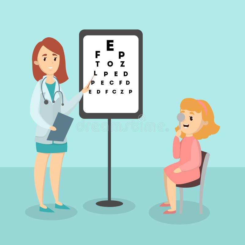 Examen De La Vista Para Los Niños Ilustración del Vector - Ilustración ...