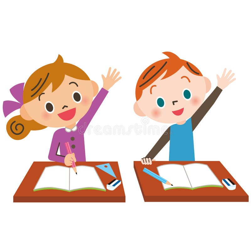 Niño Que Aumenta La Mano Bien Ilustración del Vector - Ilustración de ...