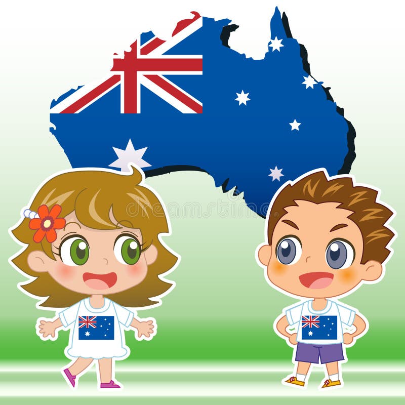 Niños de Australia ilustración del vector. Ilustración de cabritos ...
