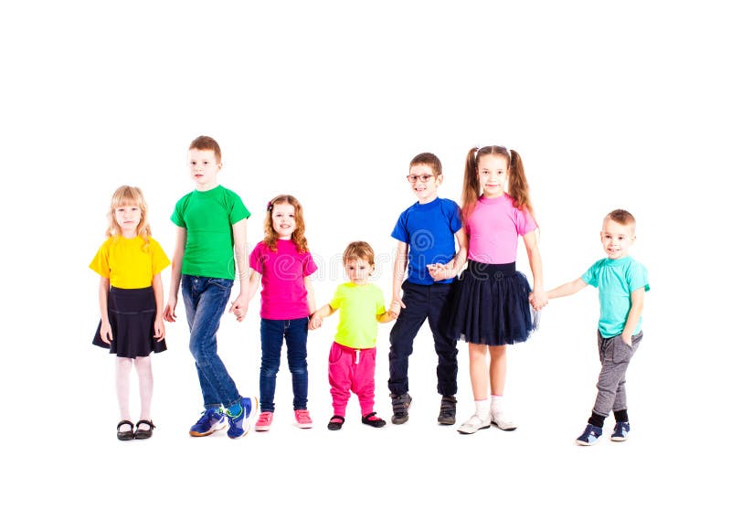 Niños De Diversas Edades Aislados Imagen de archivo - Imagen de gente ...