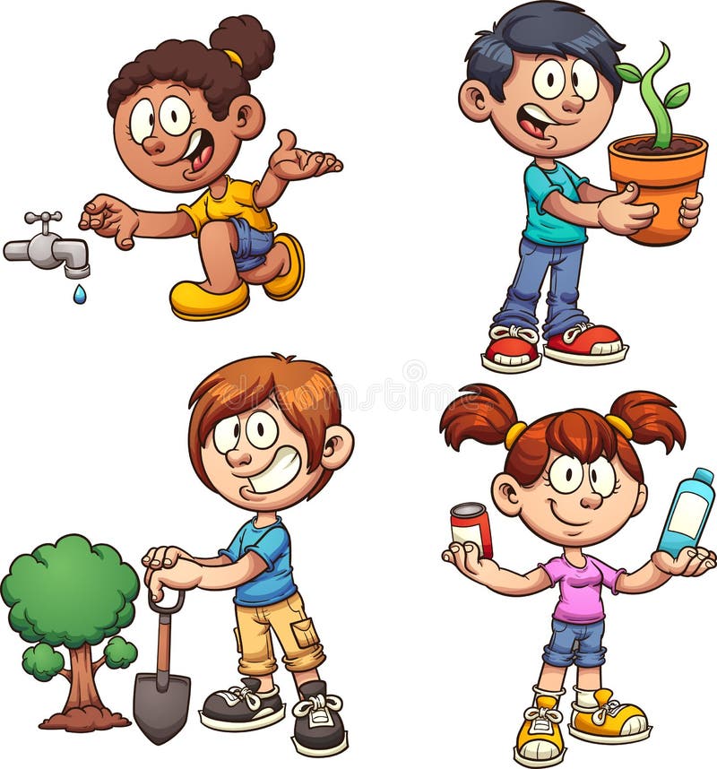 Niños de la ecología ilustración del vector. Ilustración de vector ...