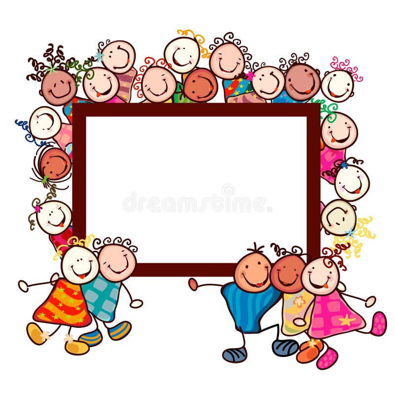 Niños y marco felices ilustración del vector. Ilustración de positivo ...