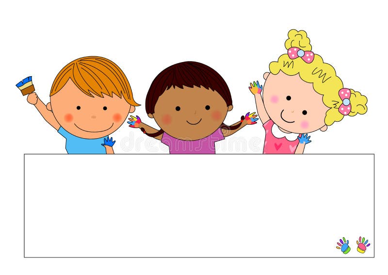 Niños y marco felices ilustración del vector. Ilustración de positivo ...