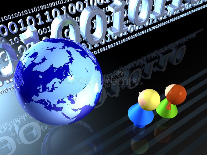 Niños y mundo digital stock de ilustración. Ilustración de globo - 5762516