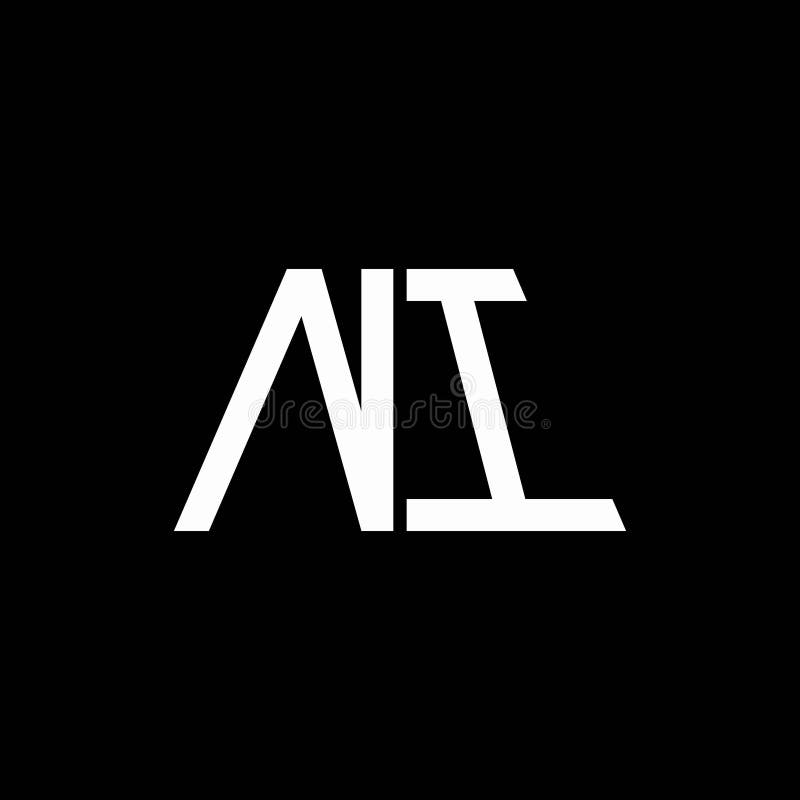 NI Logo Abstract Monogram Isolated on Black Background Stock Vector ...