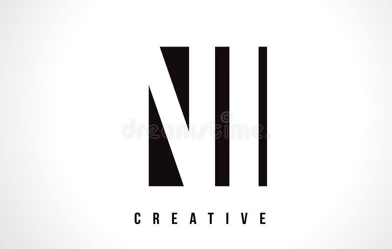 NI N I White Letter Logo Design with Black Square. Stock Vector ...