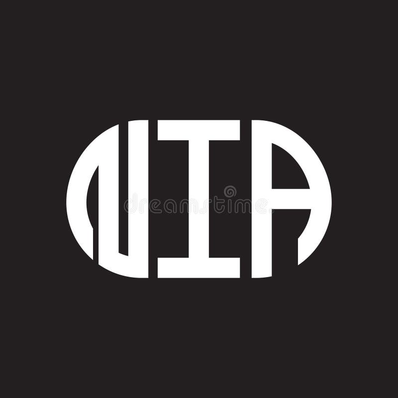 NIA Letter Logo Design on Black Background. NIA Creative Initials ...