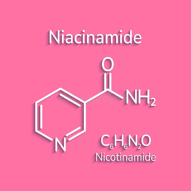 Niacinamide Molecular Formula Vector Illustration. Nicotinamide ...