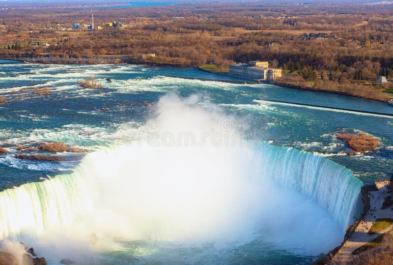 Niagara Falls Aerial View Canadian Stock Photo - Image of awesome ...