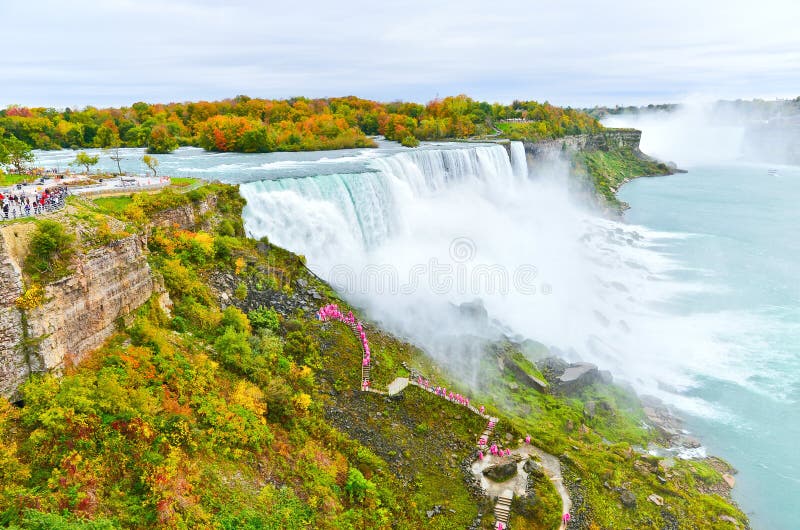 Niagara Falls in autumn stock photo. Image of fall, edge - 65916166