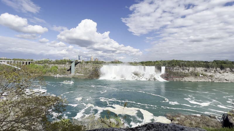 Niagara Falls on a Clear Spring Day Stock Footage - Video of flow ...