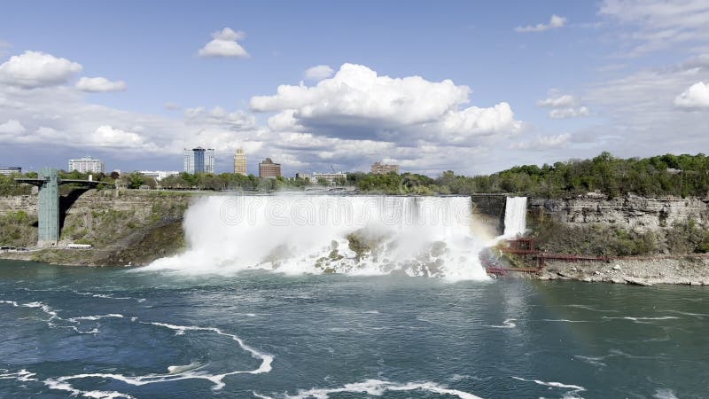 Niagara Falls on a Clear Spring Day Stock Video - Video of spray ...