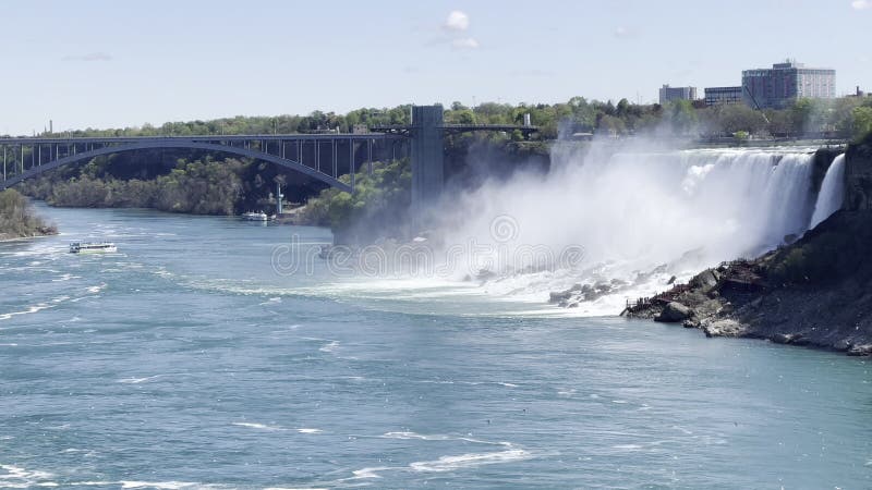 Niagara Falls on a Clear Spring Day Stock Video - Video of falls, water ...