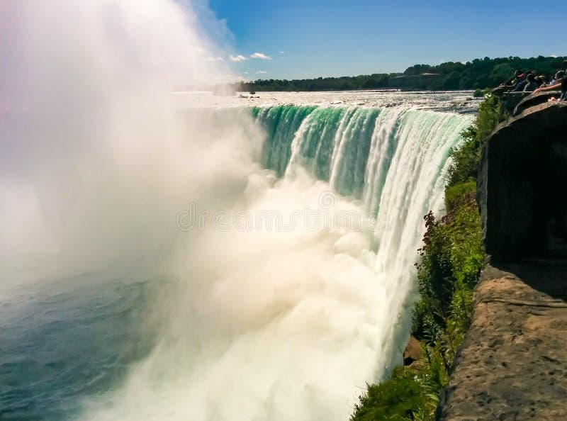 Niagara Falls, Dangerous Edge of Waterfall Stock Photo - Image of ...