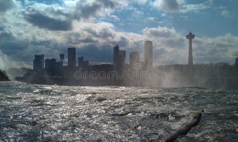 Niagara Falls New York Riverside Skyline Stock Image - Image of ...