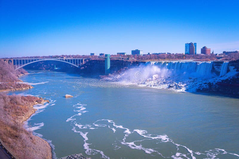 Niagara Falls and Rainbow Bridge Editorial Photo - Image of spot ...