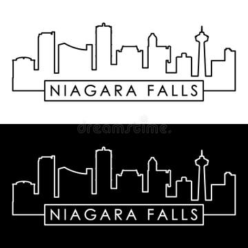Falls Niagara Skyline Vector Stock Illustrations – 47 Falls Niagara ...