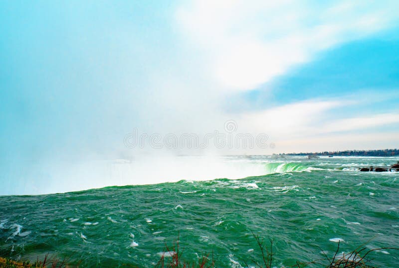 Niagara Falls between United States of America and Canada. Stock Image ...