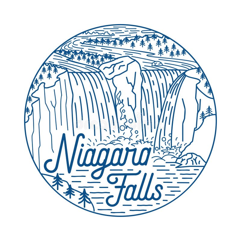 Niagara Falls Vector Design Template. Stock Vector - Illustration of ...
