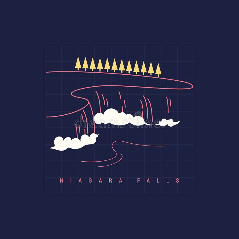 Niagara Falls. Vector Illustration Decorative Design Stock Vector ...