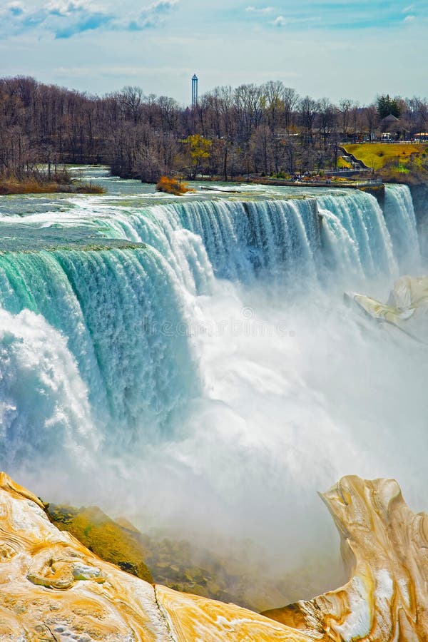 Niagara Falls In The Spring Stock Photo - Image of forest, flowing ...
