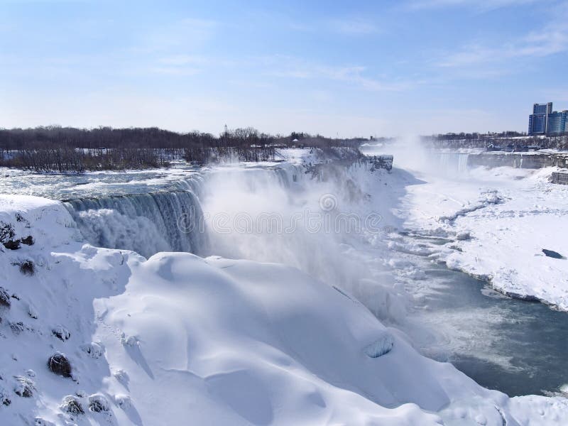 Niagara Falls in winter stock image. Image of winter - 38148499