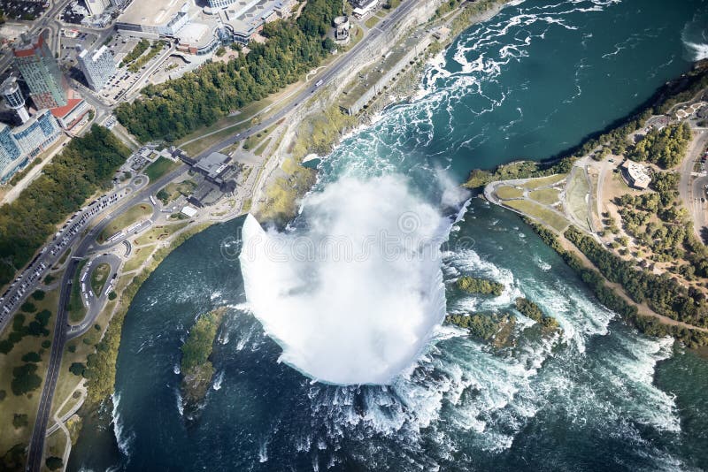 Niagara Waterfall from Above,Aerial View of Niagara Waterfall. Stock ...