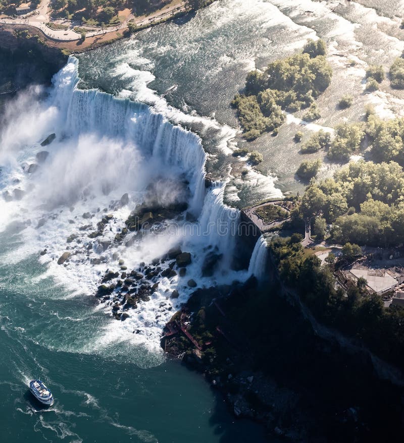 Niagara Waterfall from Above,Aerial View of Niagara Waterfall. Stock ...