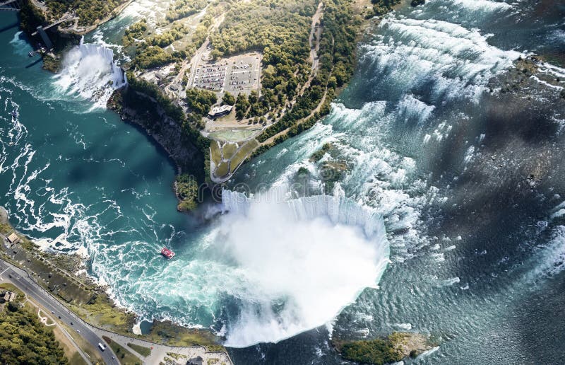 Niagara Waterfall from Above,Aerial View of Niagara Waterfall. Stock ...