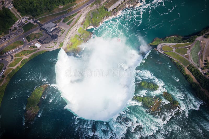 Niagara Waterfall from Above,Aerial View of Niagara Waterfall. Stock ...