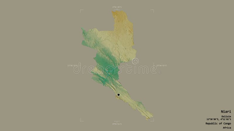 Niari - Republic of Congo. Bounding Box. Relief Stock Illustration ...
