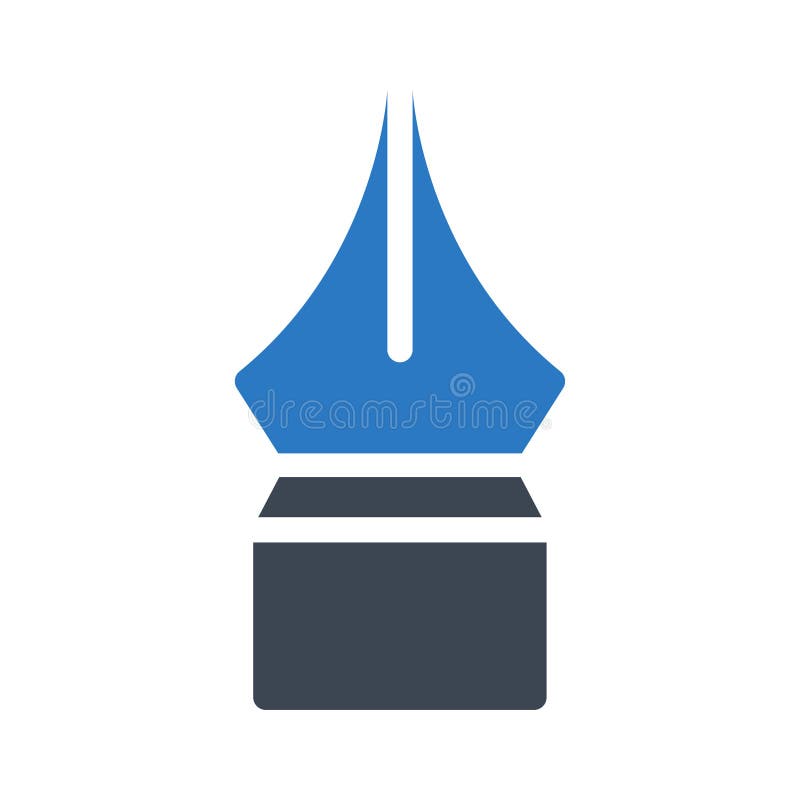 Nib Glyph Colour Vector Icon Stock Vector - Illustration of isolated ...