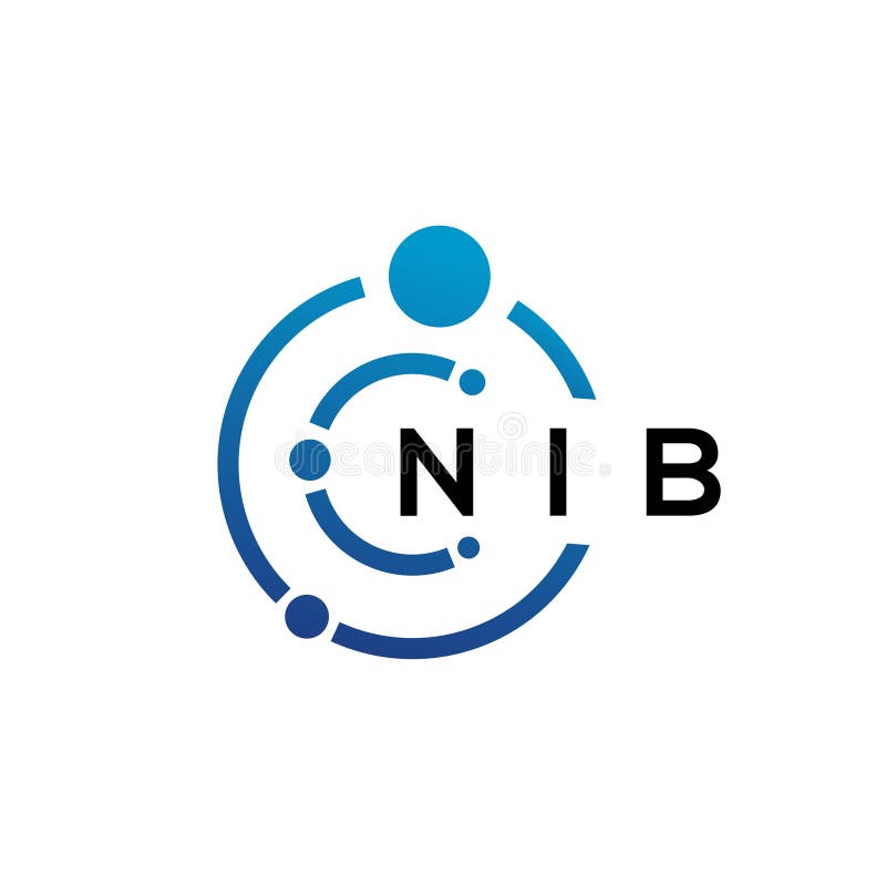 NIB Letter Technology Logo Design on White Background. NIB Creative ...