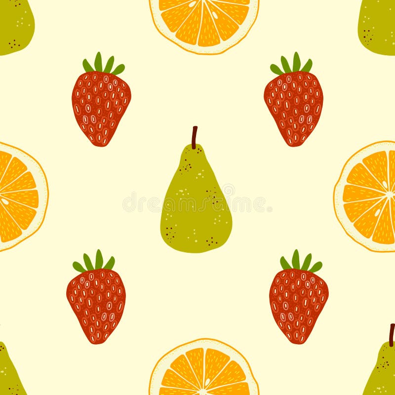 Fresh Fruit Seamless Repeating Pattern Tile Stock Vector - Illustration ...